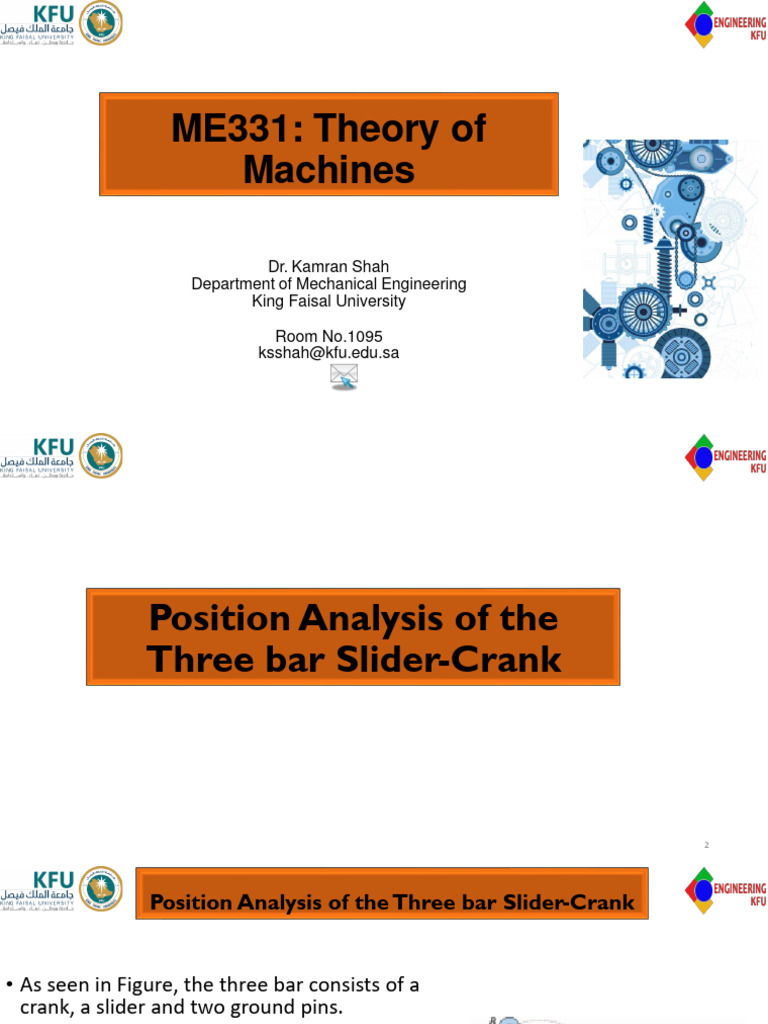 Theory of Machines Fall 2023.. | PDF | Piston | Euclidean Vector