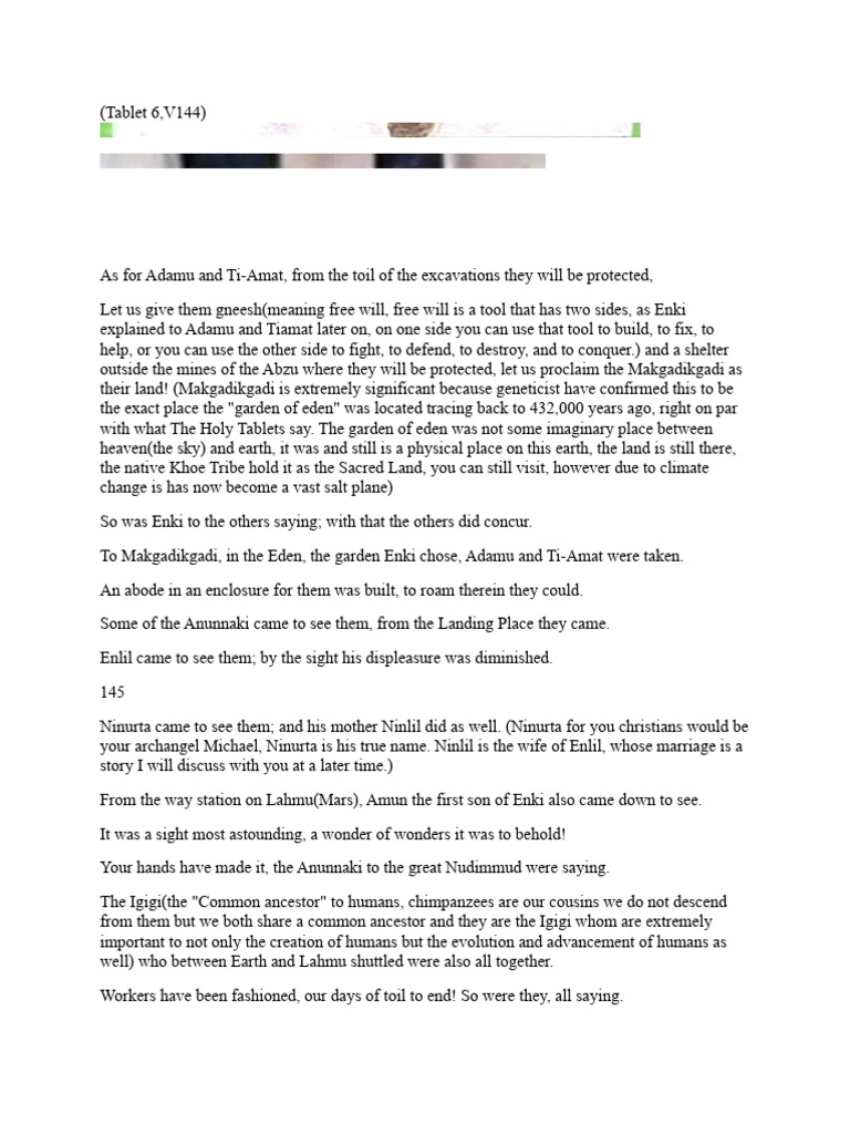 The Holy Tablets, Tablet 6, V144-148 | PDF | Mesopotamian Mythology ...