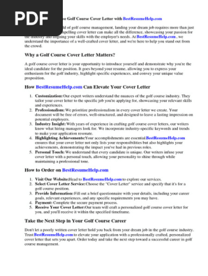Cover Letter For Golf Course Golf Caddie Cover Letter: Templates