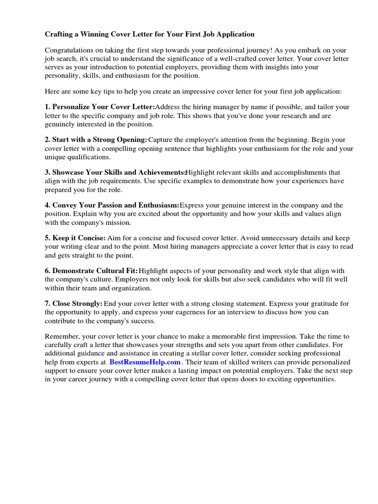 Good Cover Letter For First Job | PDF | Résumé