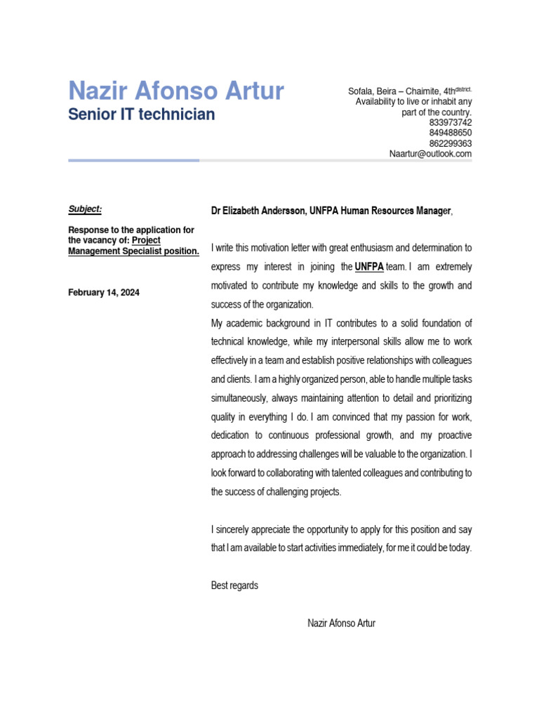 Letter UNFPA | PDF | Psychological Concepts | Learning