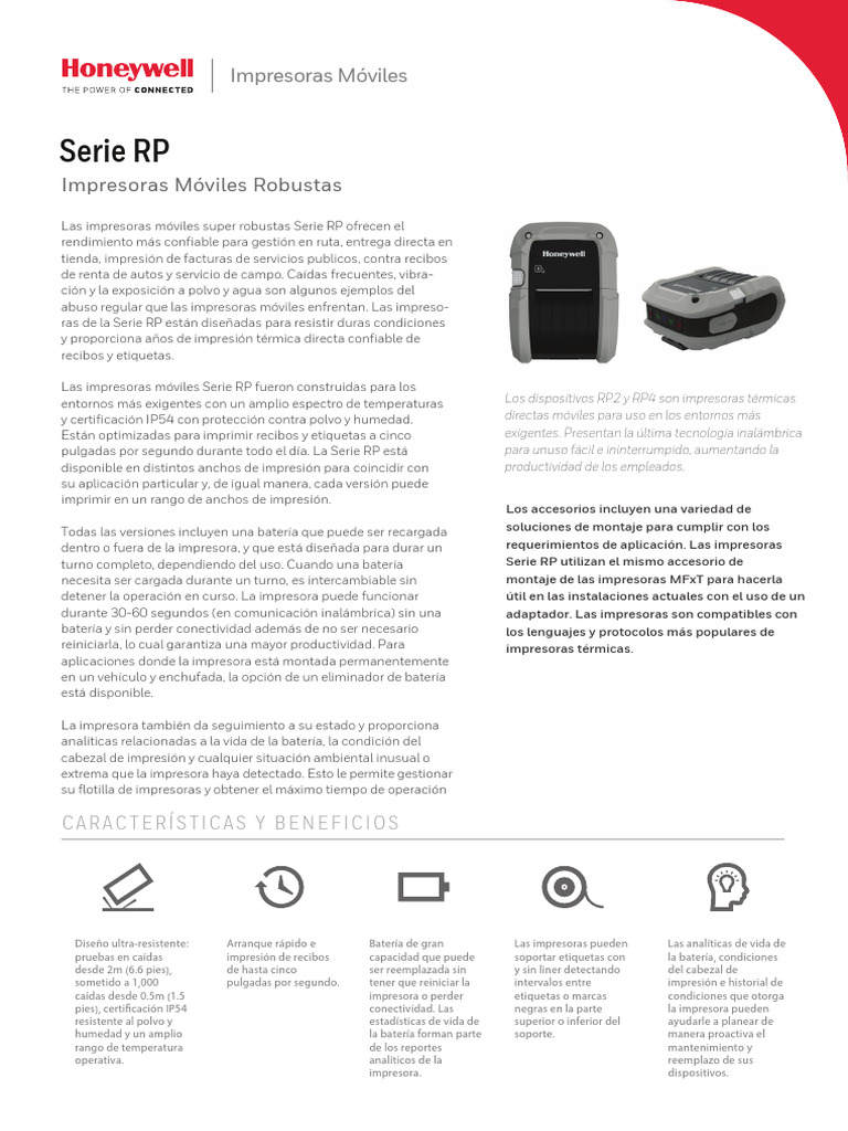 Especificaciones Data - Sheet-RP4 | PDF | Impresora (Computación ...