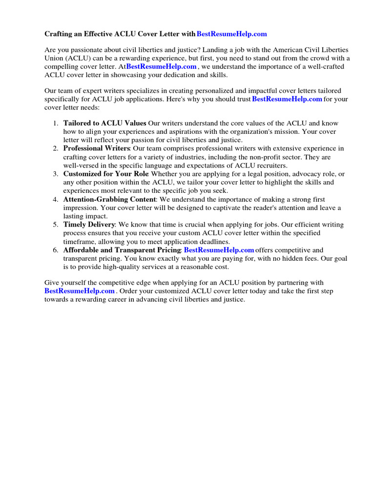 Aclu Cover Letter | Download Free PDF | American Civil Liberties Union