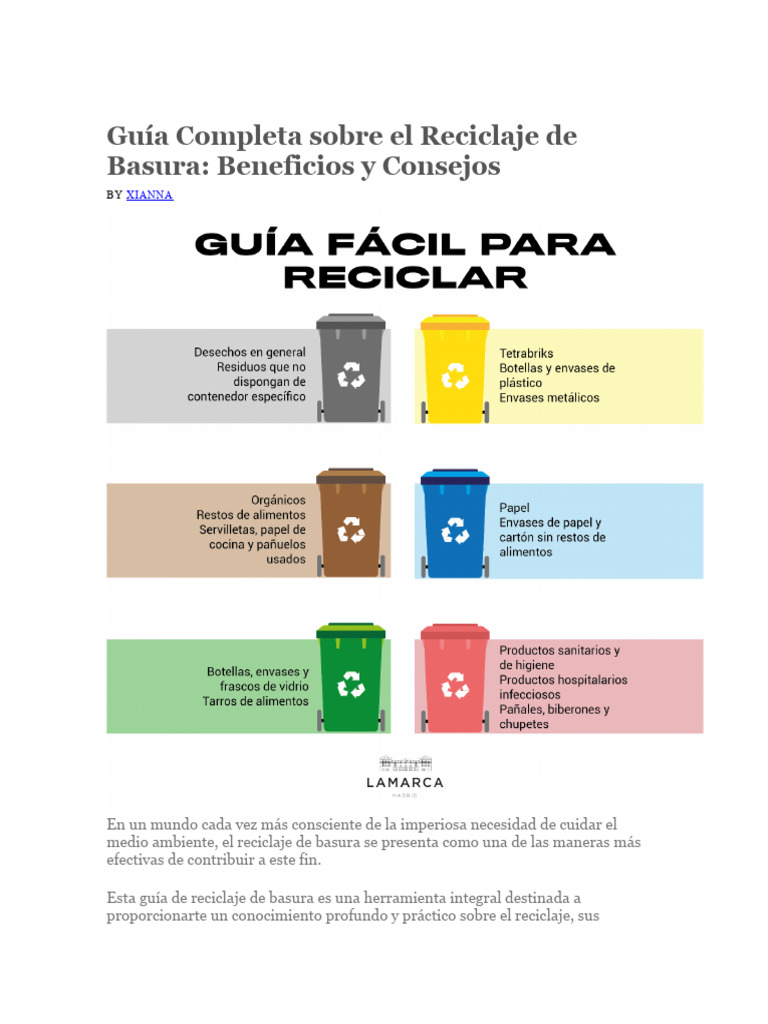 Guía Completa sobre el Reciclaje de Basura | PDF | Reciclaje | Residuos