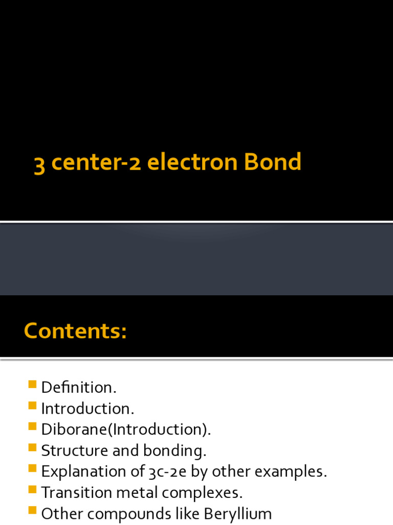 Understanding 3-Center 2-Electron Bonds | PDF | Chemical Bond ...