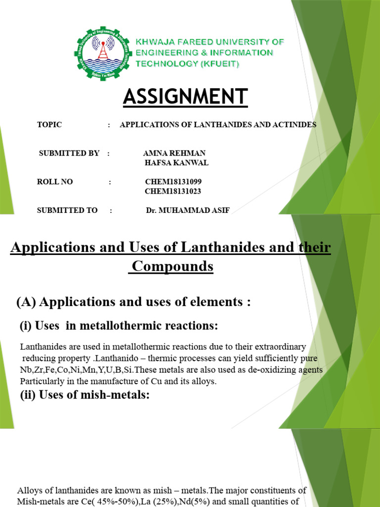 Uses of Lanthanides and Actinides | PDF | Uranium | Lanthanide