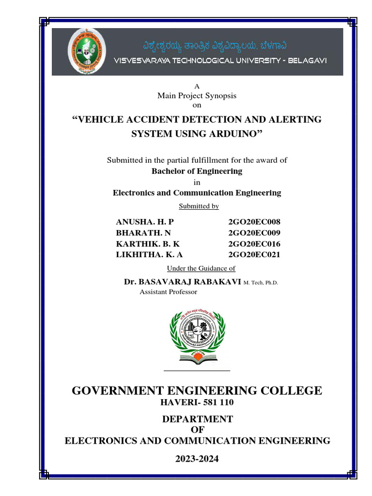 Vehicle Accident Detection System Report | PDF | Traffic Collision ...