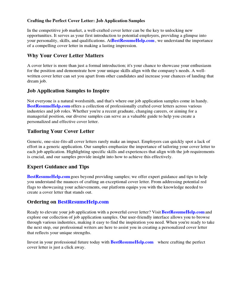 Writing Cover Letter Job Application Samples | PDF | Résumé | Computing