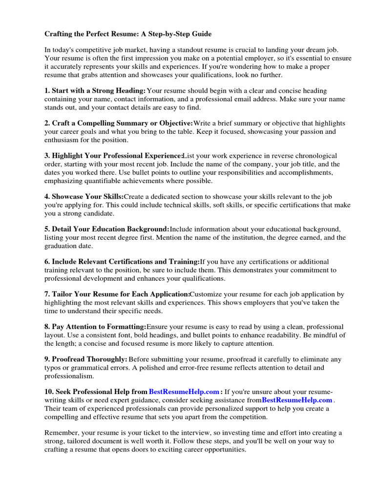 How to Make a Proper Resume | PDF | Résumé | Proofreading