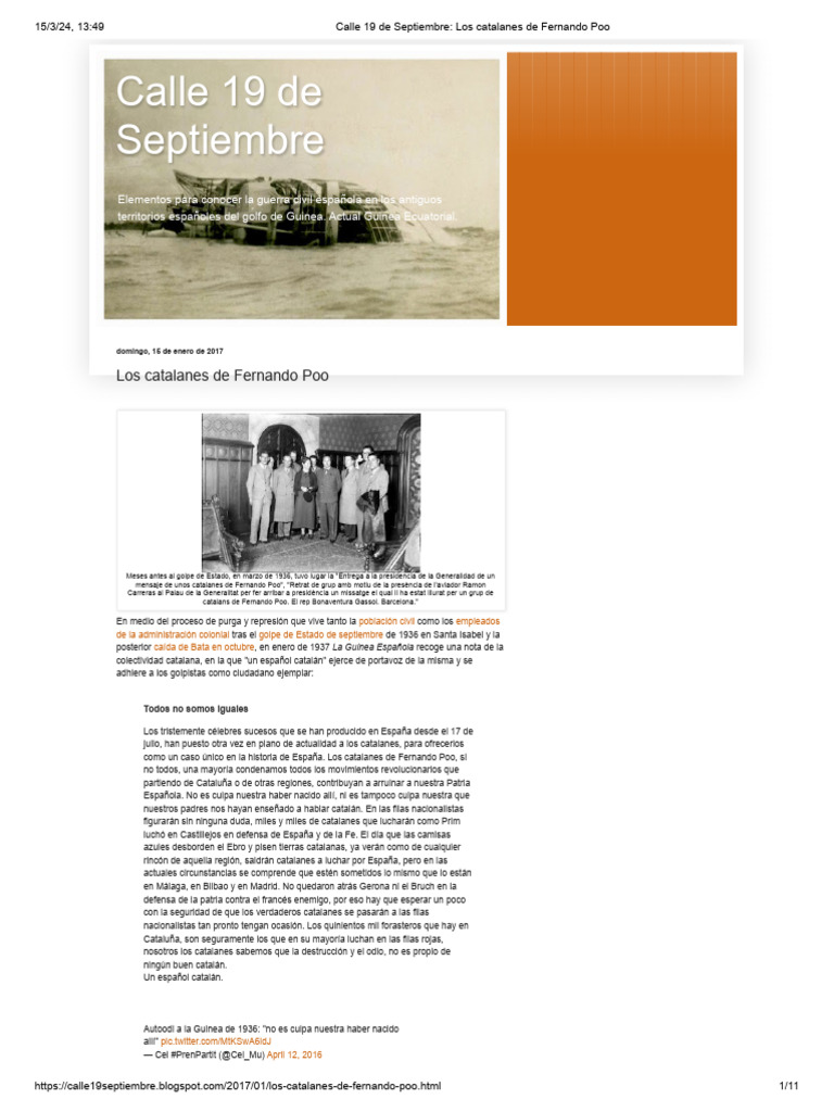 Catalanes en Fernando Poo: Historia y Contexto | PDF | Cataluña | España