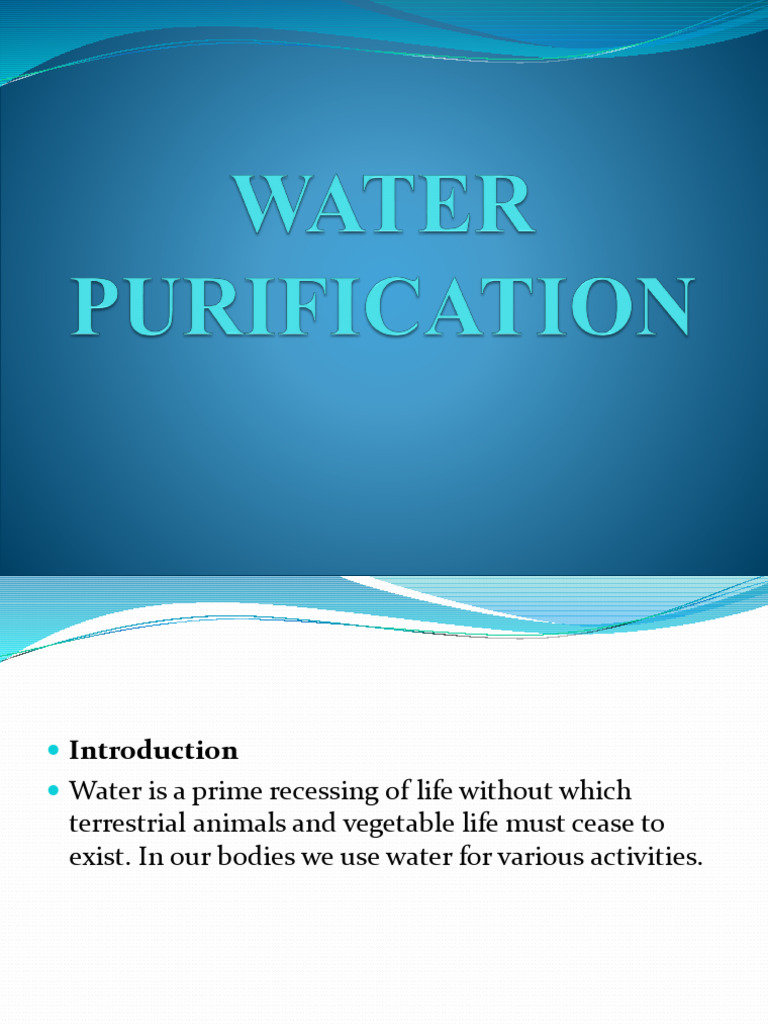 WATER PURIFICATION 1 | PDF | Water Purification | Filtration
