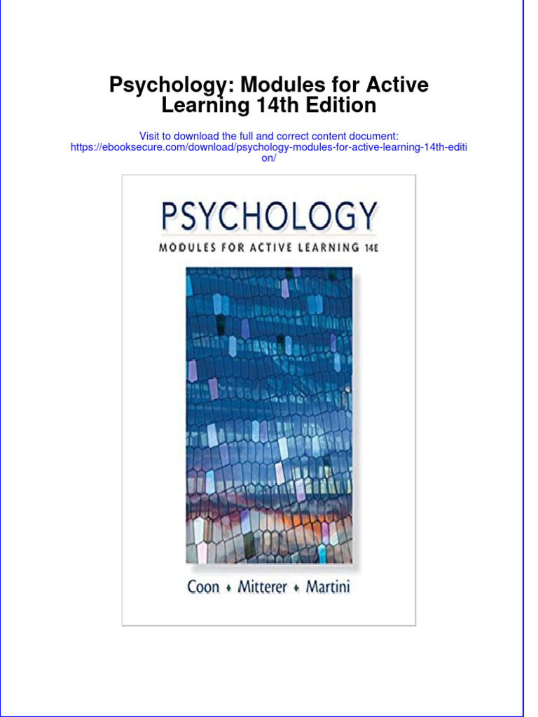 Psychology Modules For Active Learning 14th Edition Pdf Free
