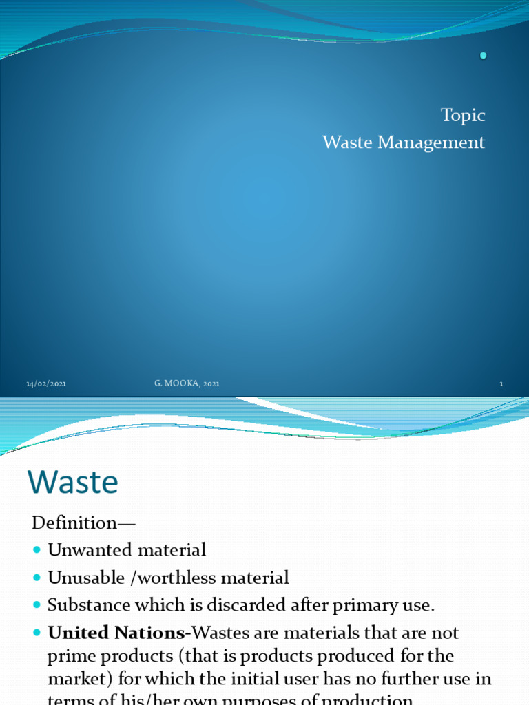 waste management 1 | PDF | Sewage Treatment | Waste