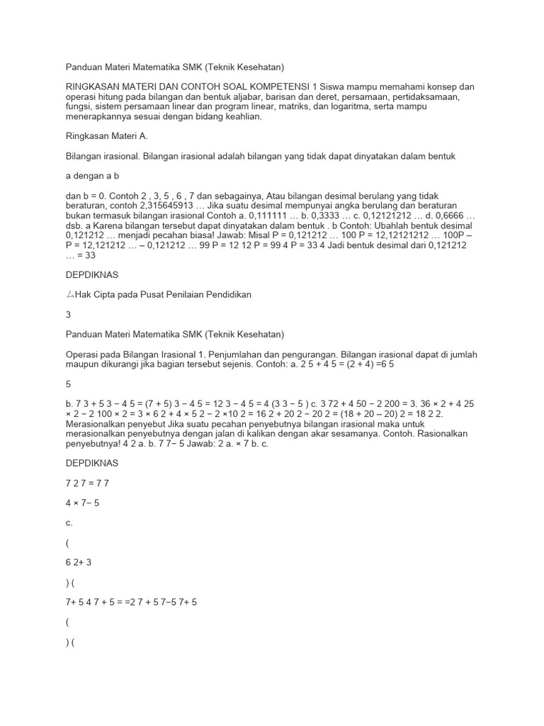 Panduan Materi Matematika SMK Kelas 11 | PDF | Metode & Bahan Ajar