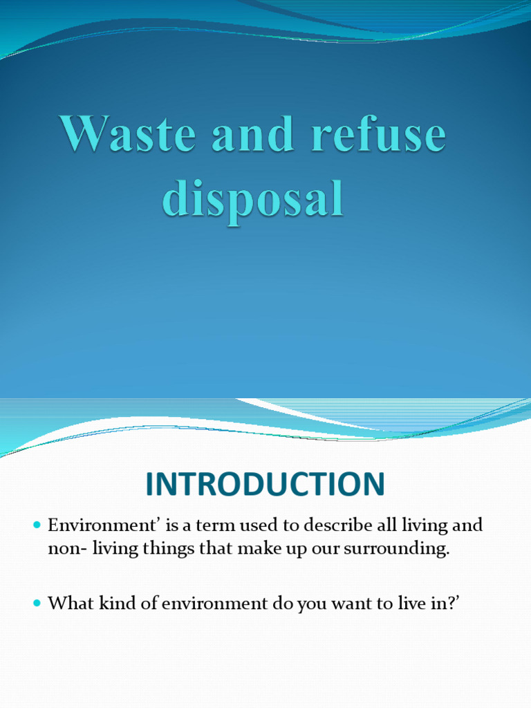 REFUSE AND WASTE DISPOSAL 1 | PDF | Sanitary Sewer | Sewerage