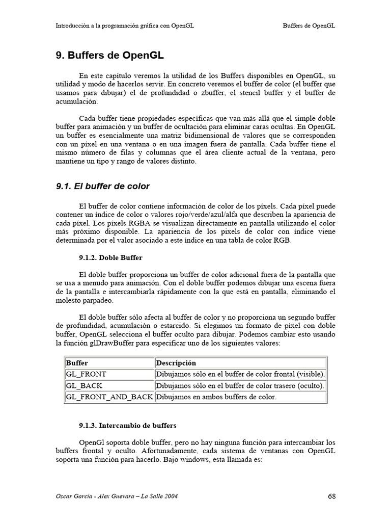 Buffers De Opengl Pdf Píxel Color 