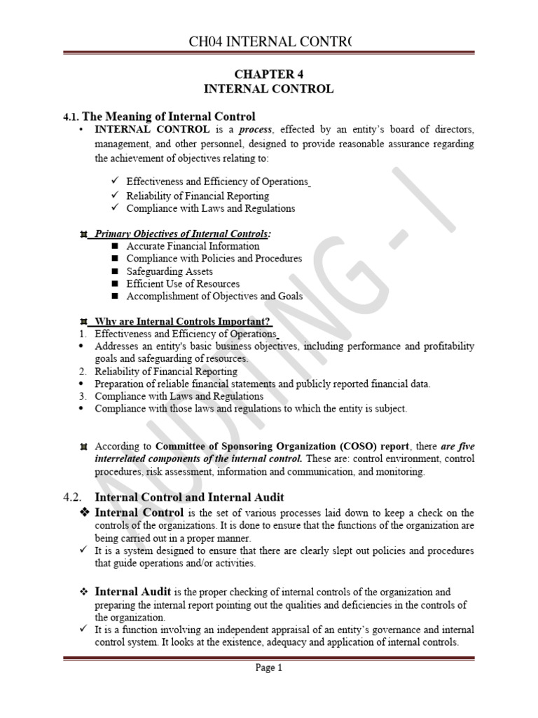 CH04 1 | PDF | Internal Control | Audit