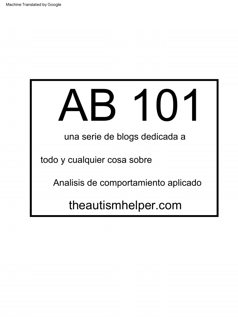 ABA-101-Handouts-The-Autism-Helper Spanish | PDF