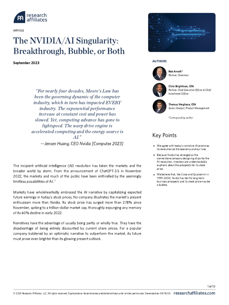 Nvidia Ai Singularity | PDF | Investing | Economic Bubble