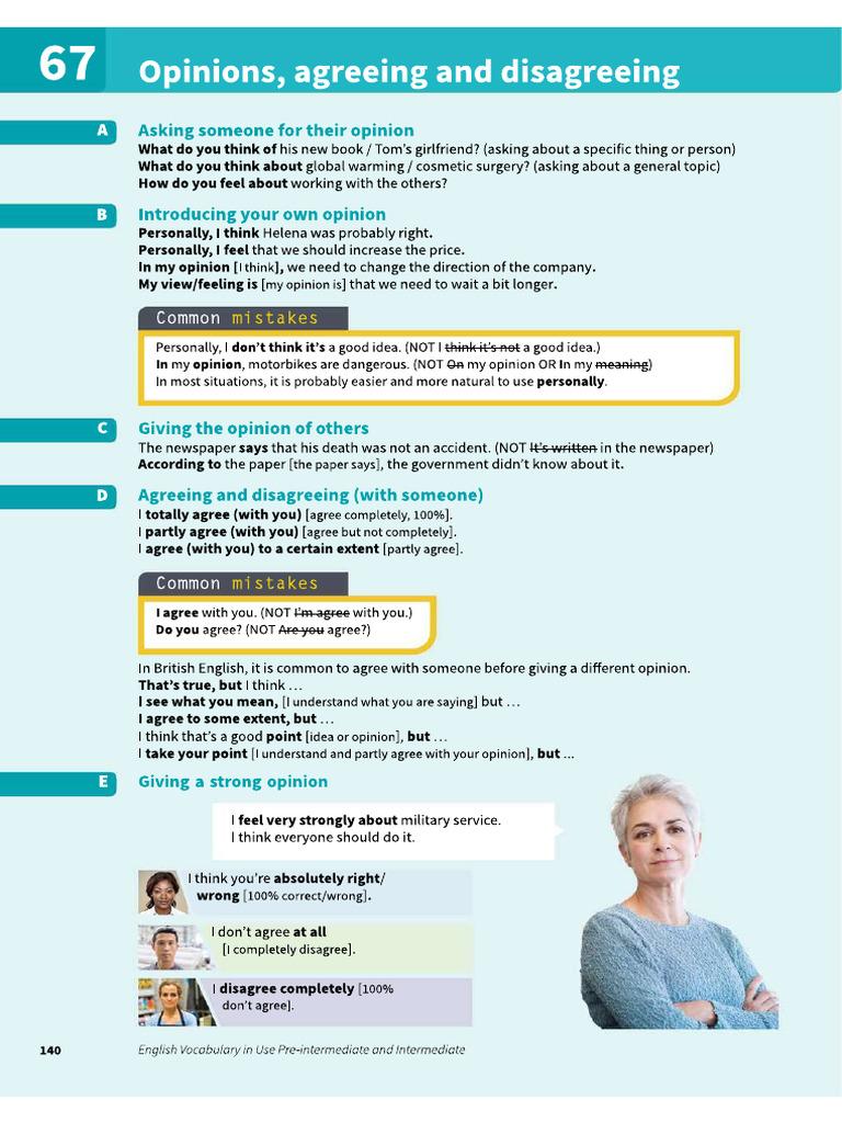 Opinions, Agreeing, Disagreeing - English Vocabulary in Use | PDF