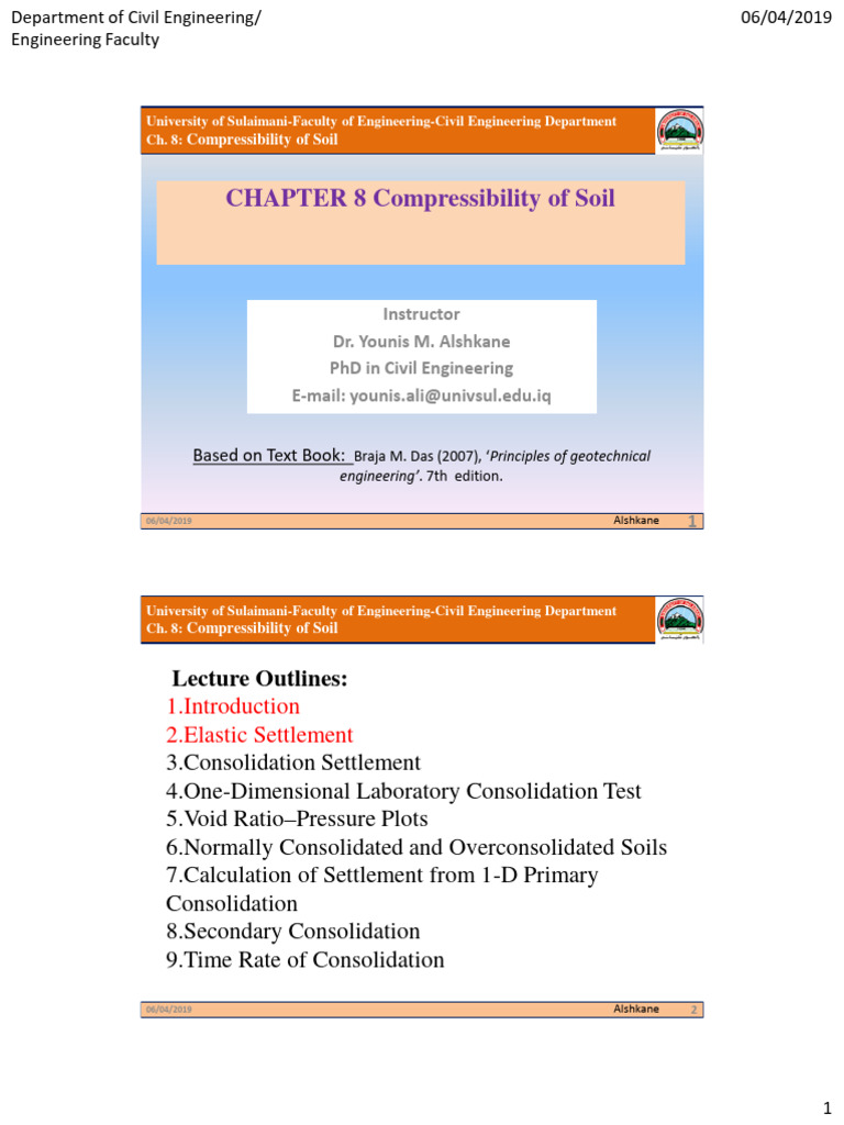 Ch8. Compressibility of Soil | PDF | Natural Materials | Mechanical ...