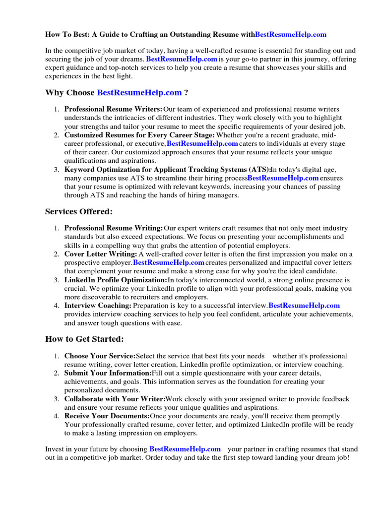 Crafting an Outstanding Resume Guide | PDF | Résumé | Linked In