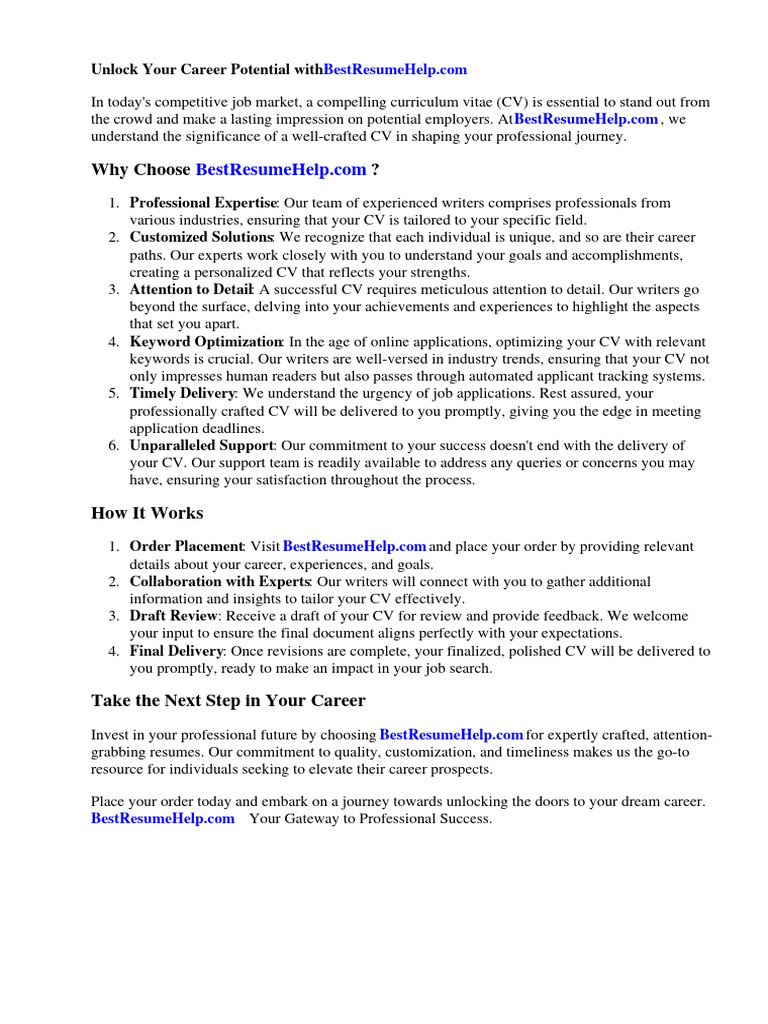 Curriculum Vitae Writing Procedure | PDF | Résumé