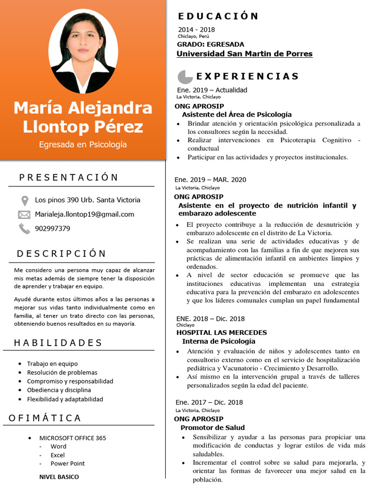 Curriculum Alejandra 2021 Correcto | PDF | Sicología | Hospital