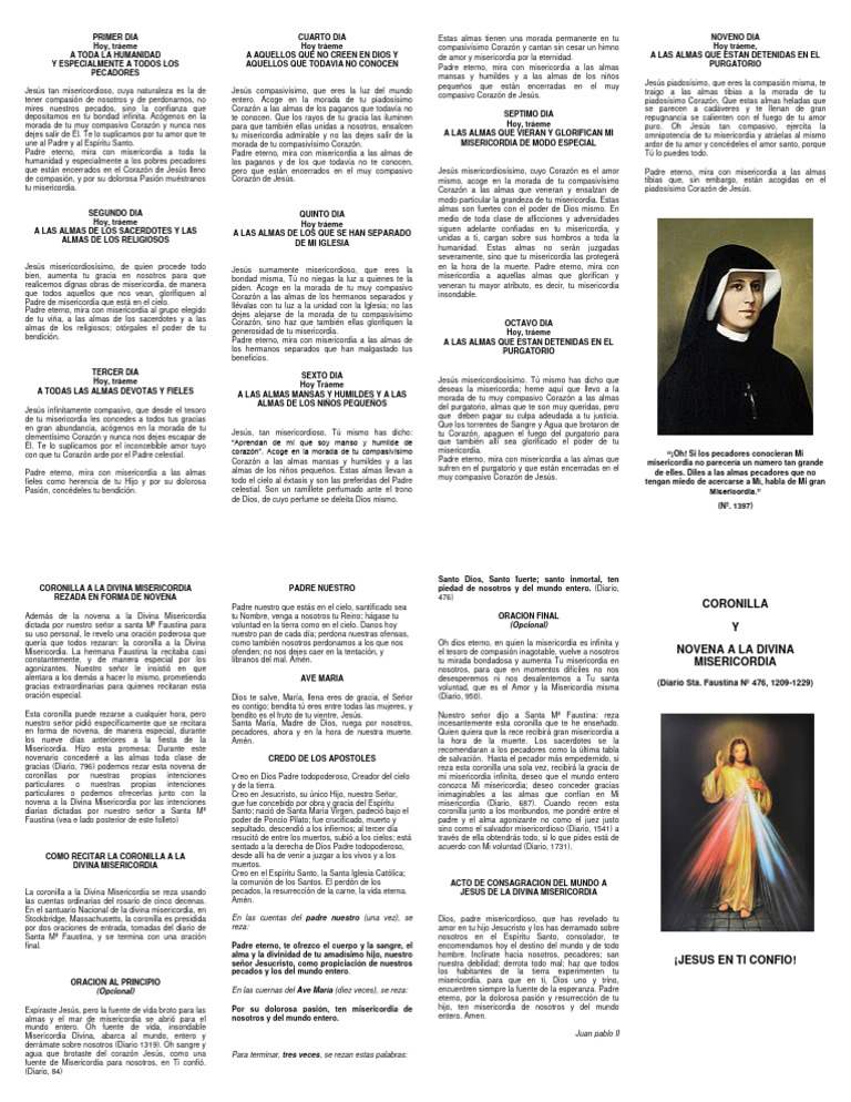 NOVENA DIVINA MISERICORDIA | PDF | Oración | María, madre de Jesús
