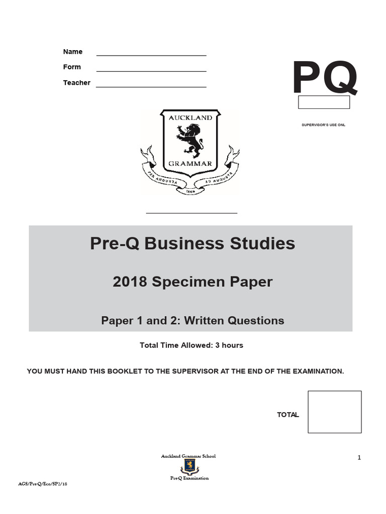 Pre-Q Business Studies Exam 2018 | PDF | Demand | Coffeehouse