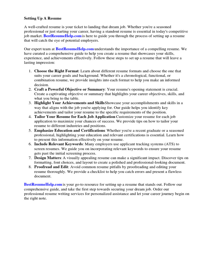 Setting Up A Resume in Indesign | PDF