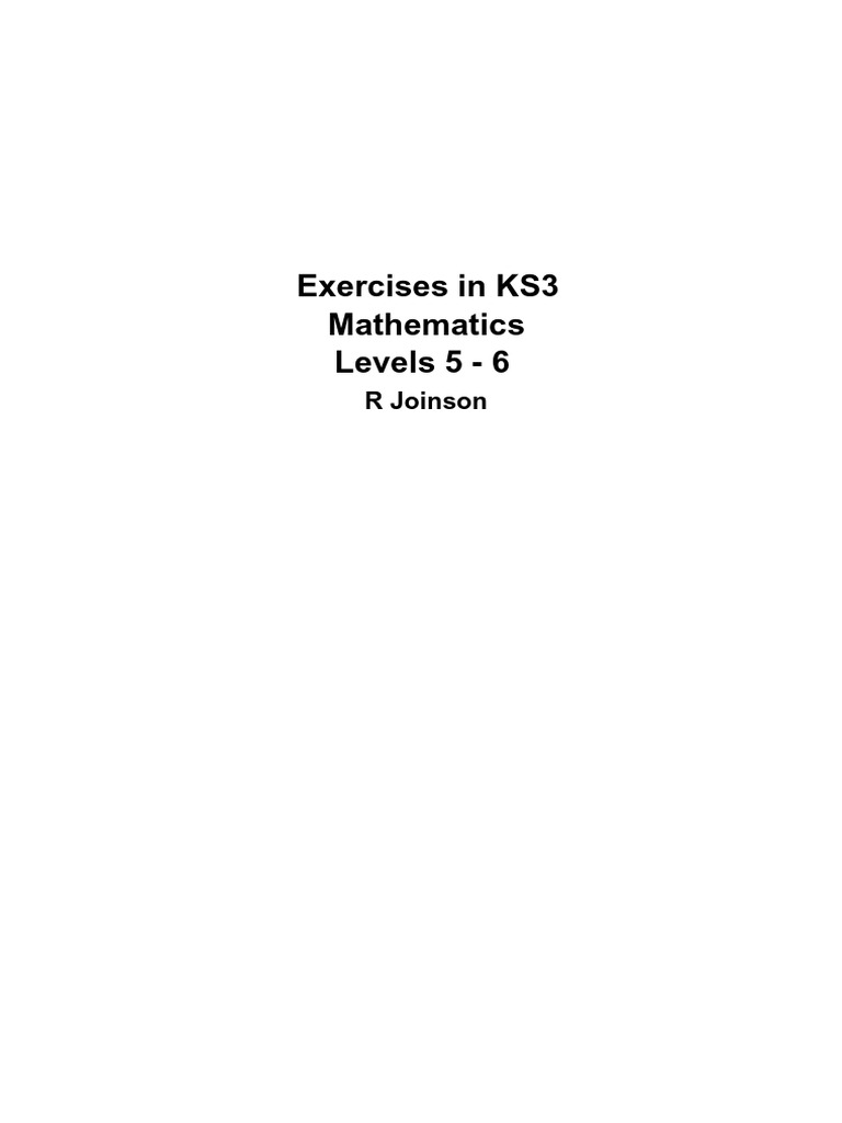 Exs in Ks3 Levels 5-6 PDF | PDF | Area | Elementary Mathematics