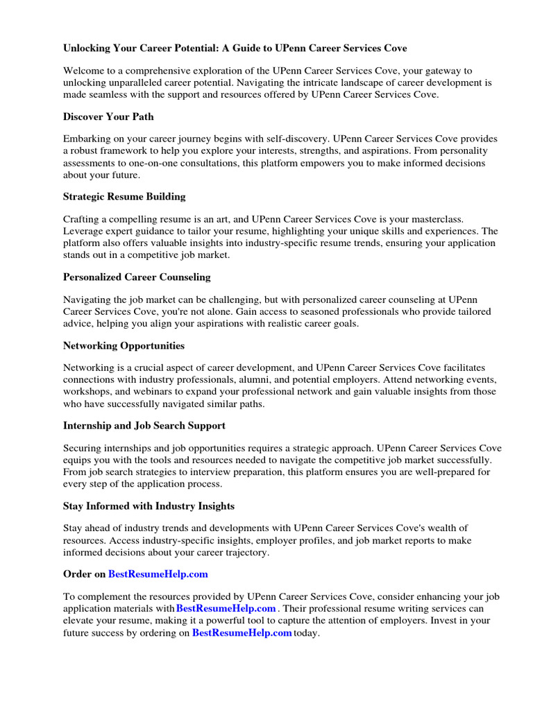 Upenn Career Services Cover Letter | Download Free PDF | Résumé ...