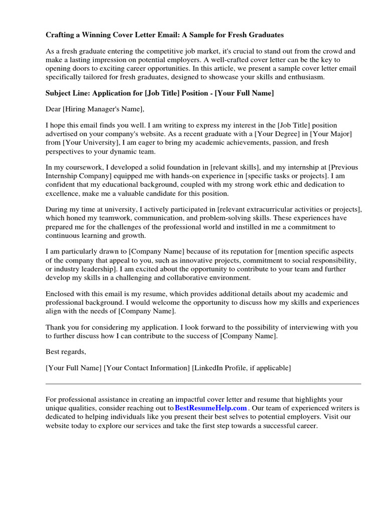 Cover Letter Email Sample For Fresh Graduate | PDF | Résumé | Recruitment