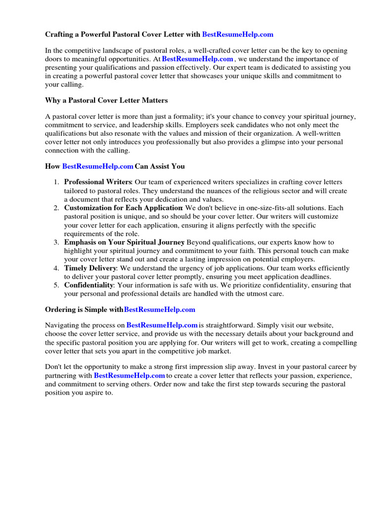 Cover Letter Pastoral Search Committee | PDF | Résumé