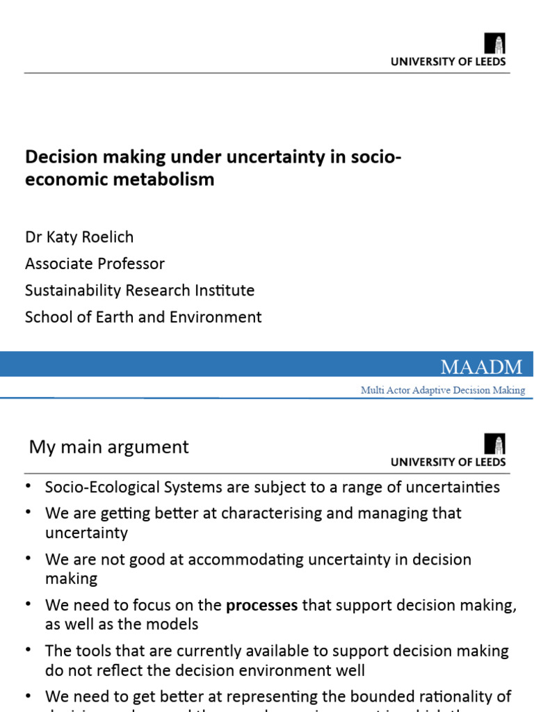 Decision-Making-under-Uncertainty-SEM_Katy-Roelich | PDF | Decision Making | Uncertainty