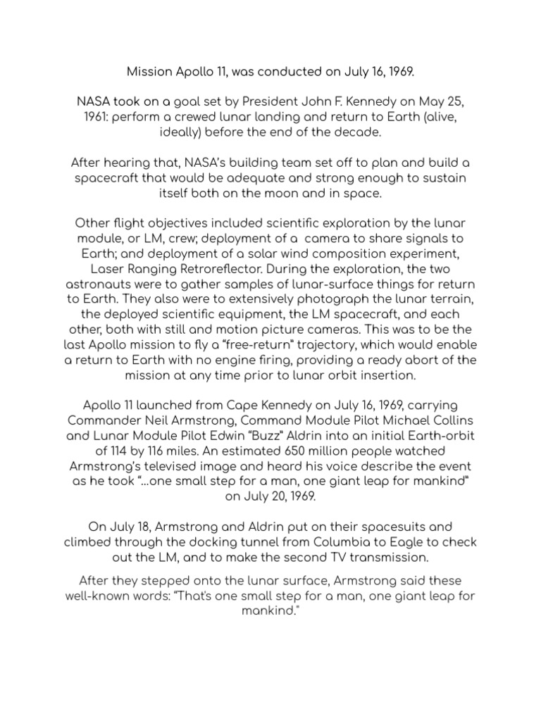 1969 moon landing copy | PDF | Apollo 11 | Neil Armstrong