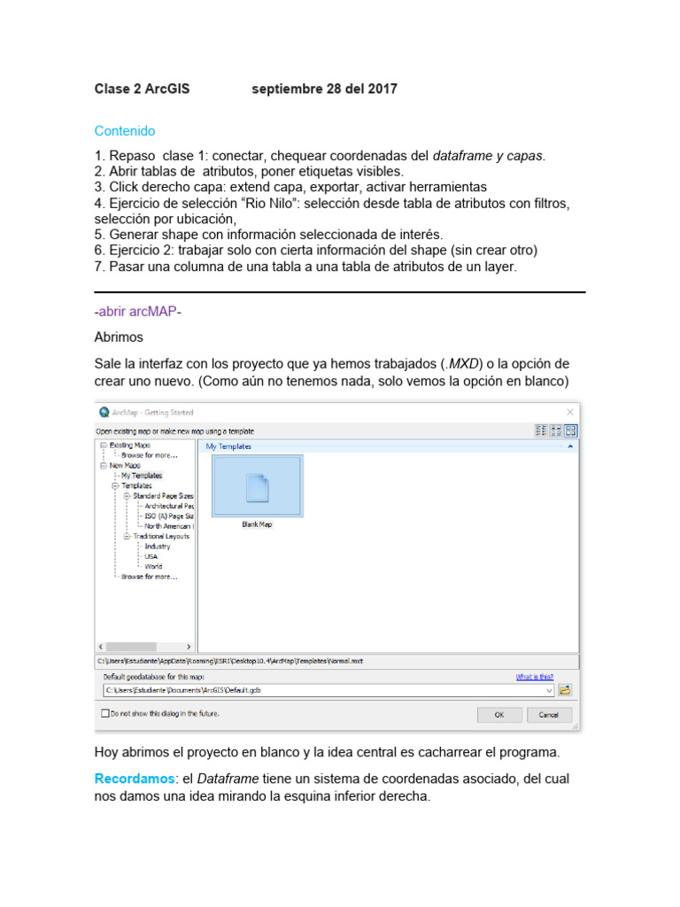 Clase 2 ArcGIS Septiembre 28 Del 2017 | PDF | Información | Informática