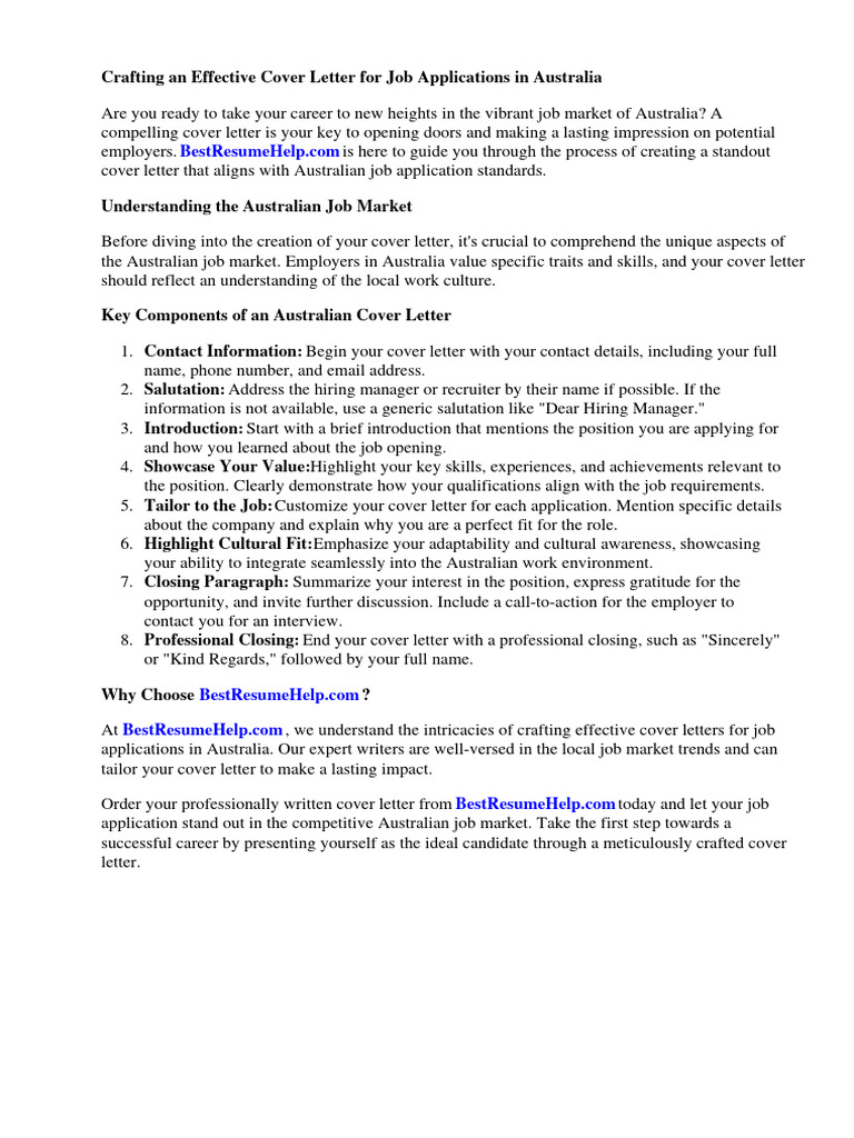 Australian Cover Letter Writing Guide | PDF | Résumé | Recruitment