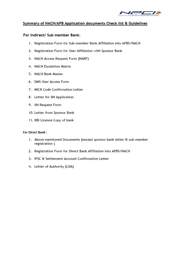 Guidlines For Nach Documentation | PDF | Telecommunications | Computing