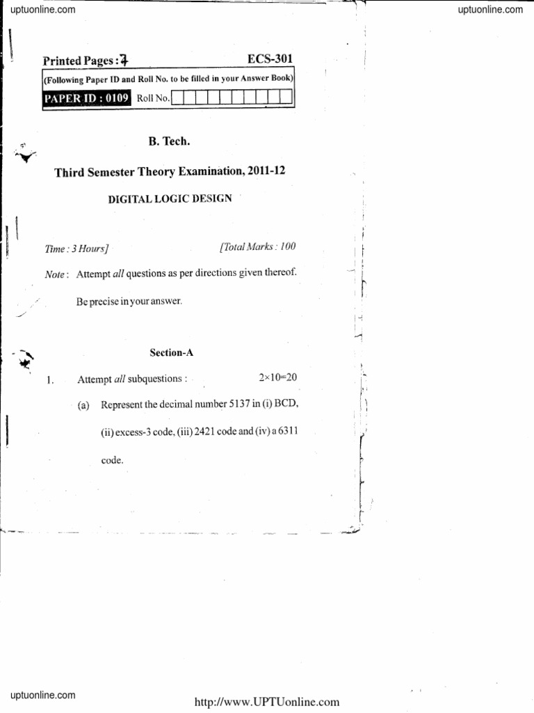 Ecs-301 Digital Logic Design 2011-12 | PDF | Electronic Circuits ...