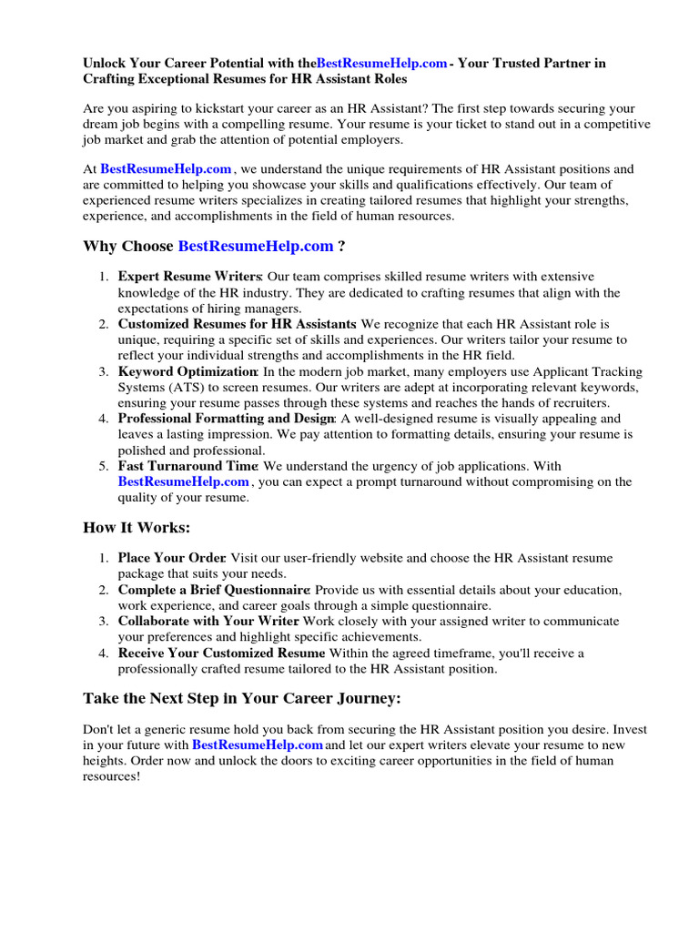 HR Assistant Cover Letter | PDF | Human Resource Management | Human ...