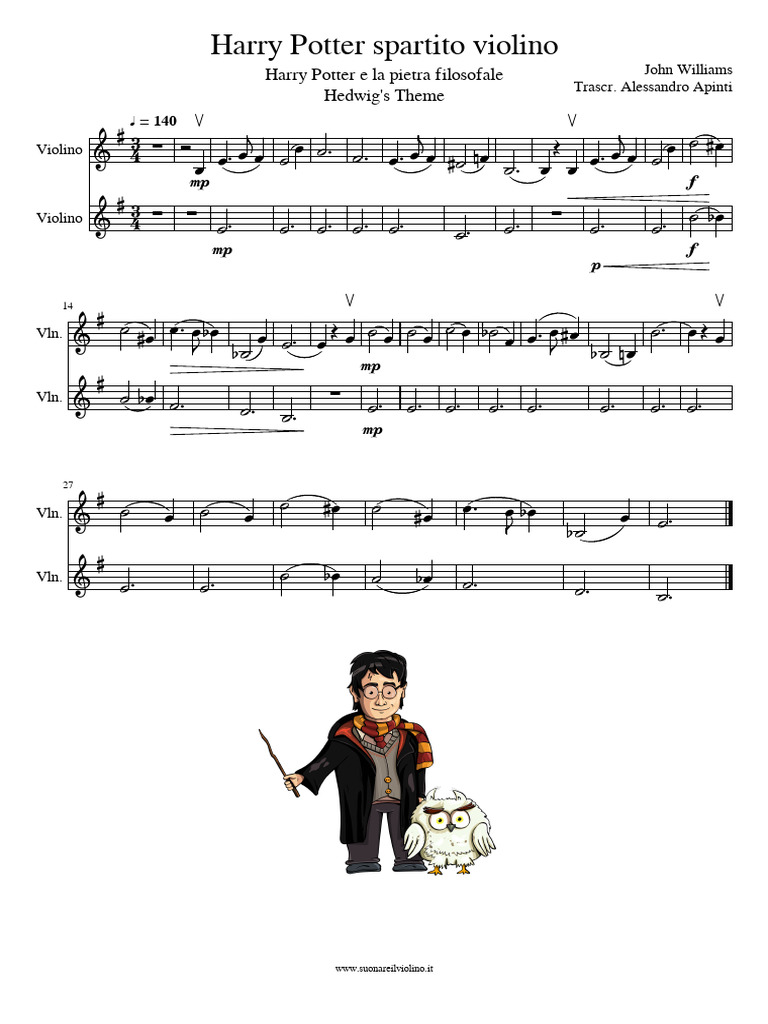 Harry Potter Spartito Violino-Partitura e Parti | PDF