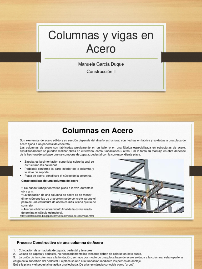 Estructuras de Columnas y Vigas en Acero | PDF | Columna | Hormigón