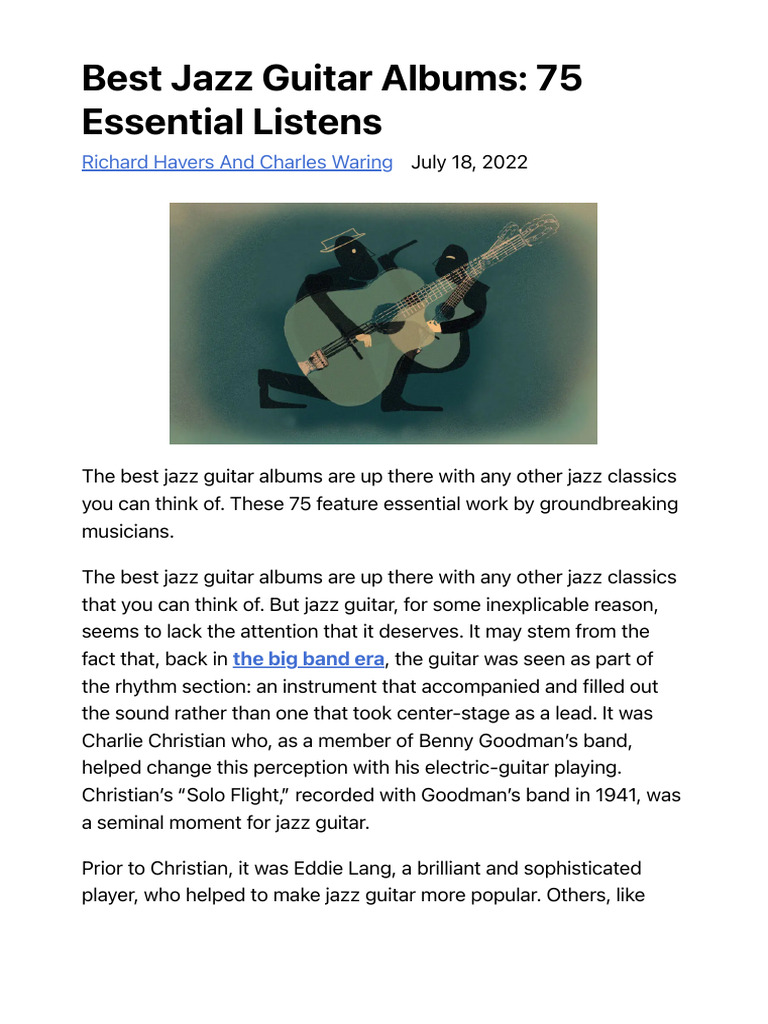 Best Jazz Guitar Albums - 75 Essential Listens - UDiscover | PDF | Jazz ...