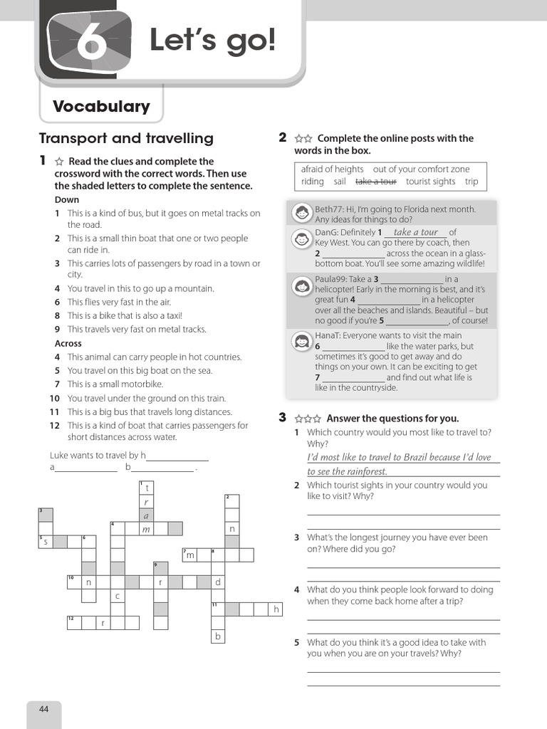 GetInvolvedB1 Workbook Unit 6 | PDF | Tourism | Linguistics