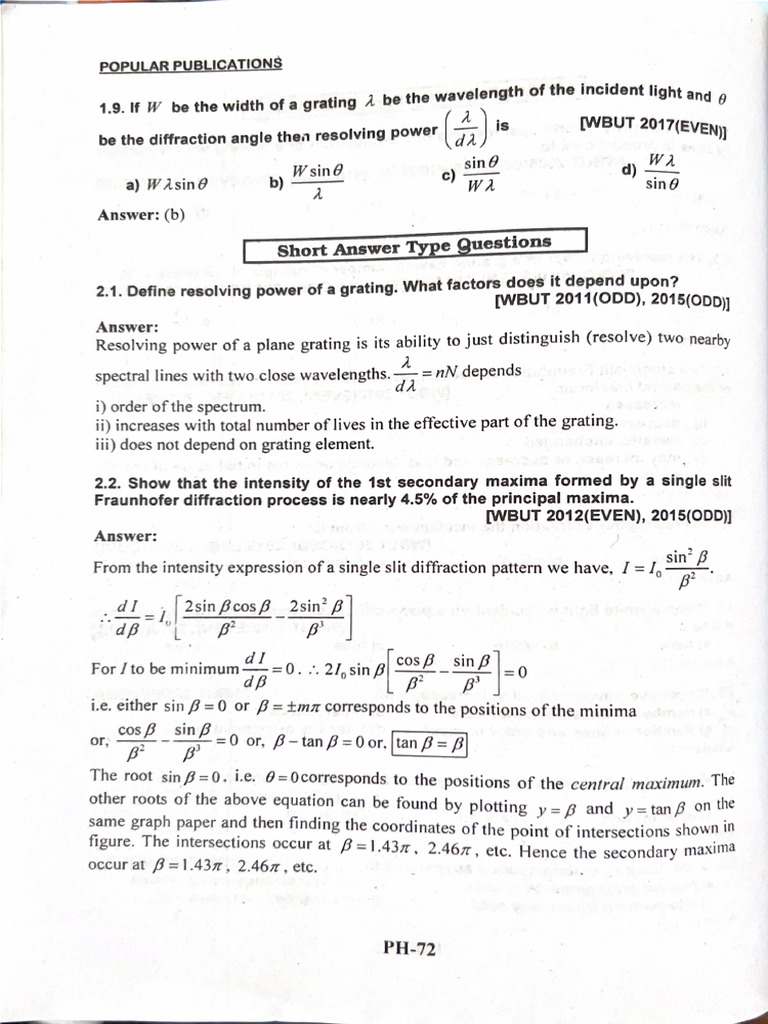 Light Diffraction | PDF
