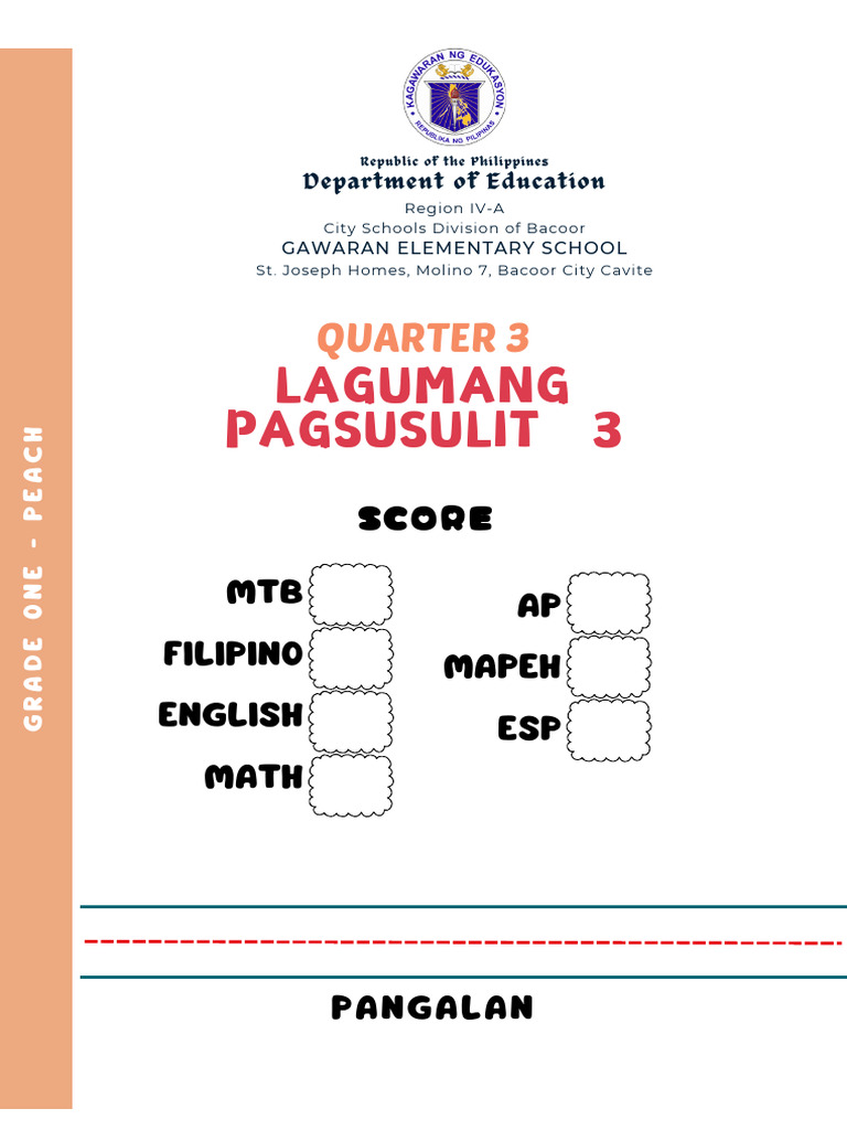 2024 Q3 Summative Test 3 | PDF