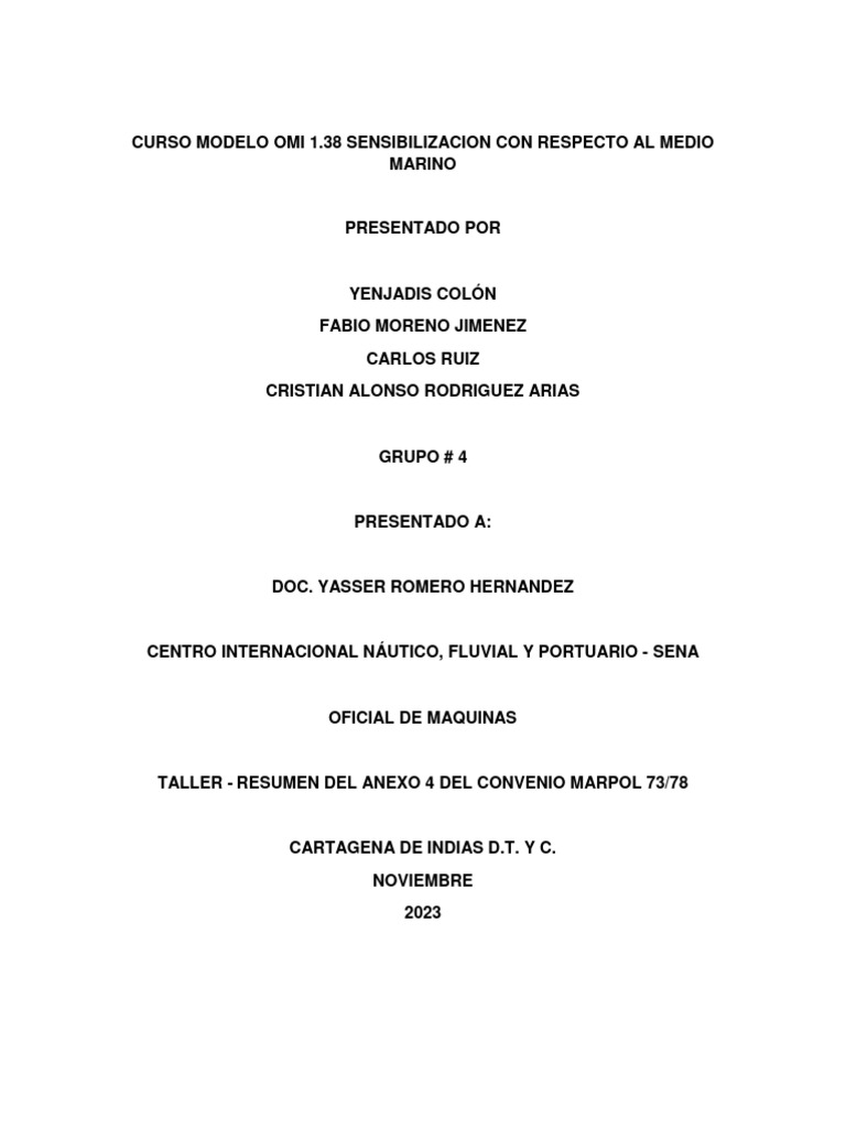 Anexo 4 Del Convenio Marpol 73.78 | PDF | Contaminación | Aguas residuales