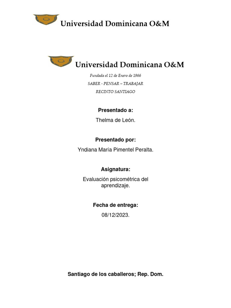 Informe Psicopedagógico de Steven Pimentel | PDF | Evaluación | Memoria